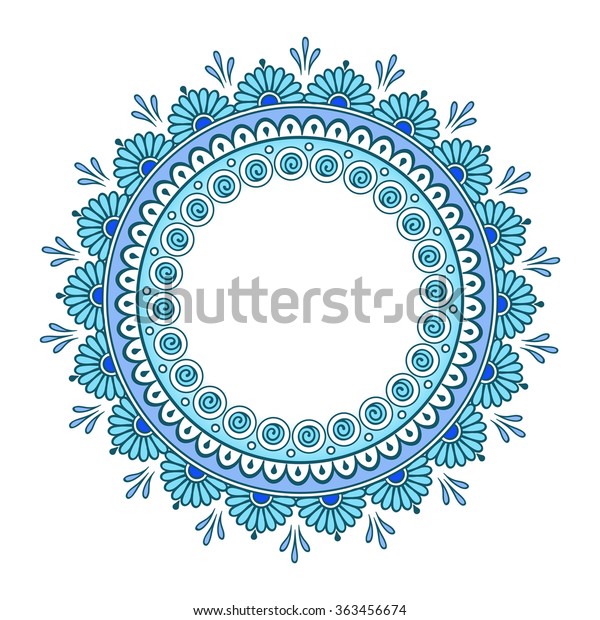 Hand Drawn Abstract Turquoise Blue Colorful Stock Vector (Royalty Free ...