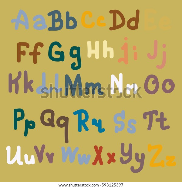 Hand Drawn Alphabet Brush Painted Letters Stock Vector (Royalty Free ...
