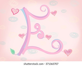 Hand Drawn Alphabet E On Pink Stock Vector (Royalty Free) 371363707 ...