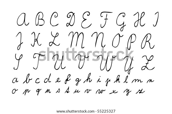 Hand Drawn Alphabet First Alphabet Czech Stock Vector (Royalty Free ...
