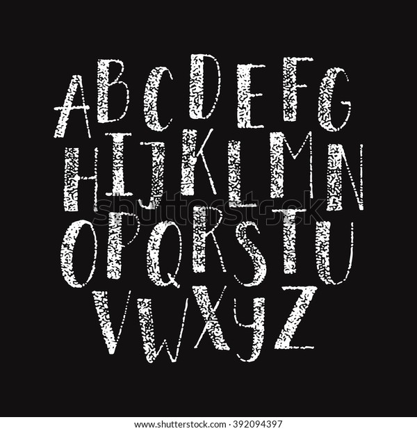 Hand Drawn Alphabet Ink Hand Letteringvector Stock Vector (Royalty Free ...