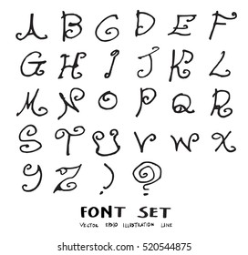 Hand Drawn Alphabet Letters Vector Stock Vector (Royalty Free ...