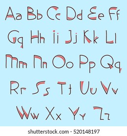 Hand Drawn Alphabet Uppercase Lowercase Vector Stock Vector (Royalty ...