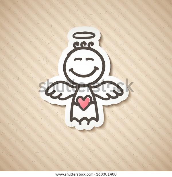 Hand Drawn Angel Heart Vector Illustration Stock Vector (Royalty Free ...