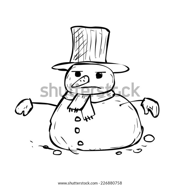 Hand Drawn Angry Snowman Vector Cartoon Stock Vector (Royalty Free ...