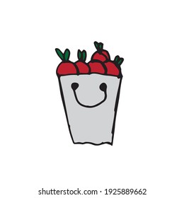 Hand Drawn Apple Bucket Vector Illustration Stock Vector (Royalty Free ...
