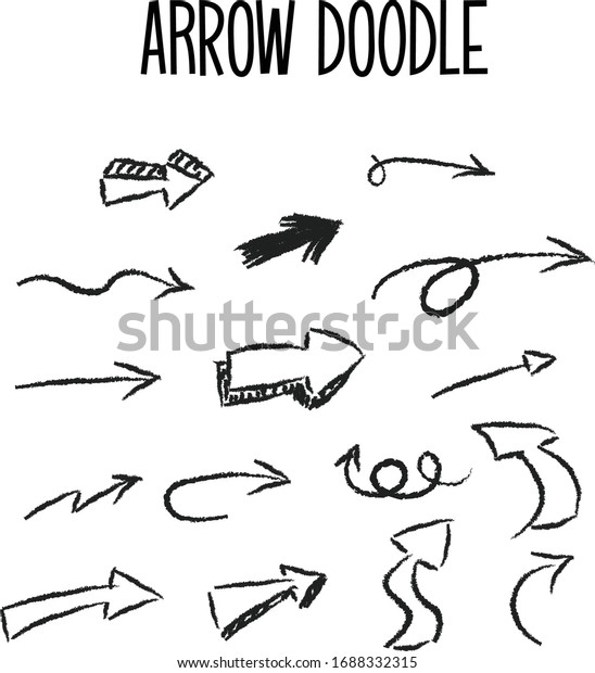 Hand Drawn Arrow Doodle Set Stock Vector (Royalty Free) 1688332315