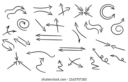 Hand Drawn Arrow Icon Set Isolated Stock Vector (Royalty Free ...