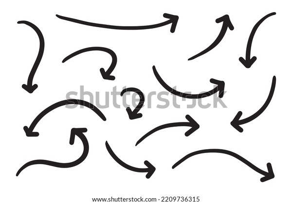 Hand Drawn Arrow Set Doodle Vector Stock Vector (Royalty Free) 2209736315 | Shutterstock