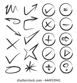 Hand Drawn Arrows Check Marks Math: เวกเตอร์สต็อก (ปลอดค่าลิขสิทธิ์ ...