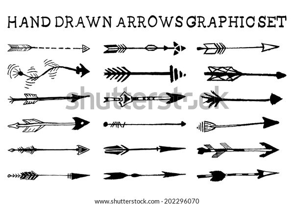 Hand Drawn Arrows Graphic Set Stock Vector (Royalty Free) 202296070