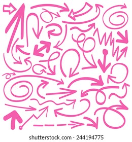 Hand Drawn Arrows Pink Stock Vector (Royalty Free) 244194775 | Shutterstock