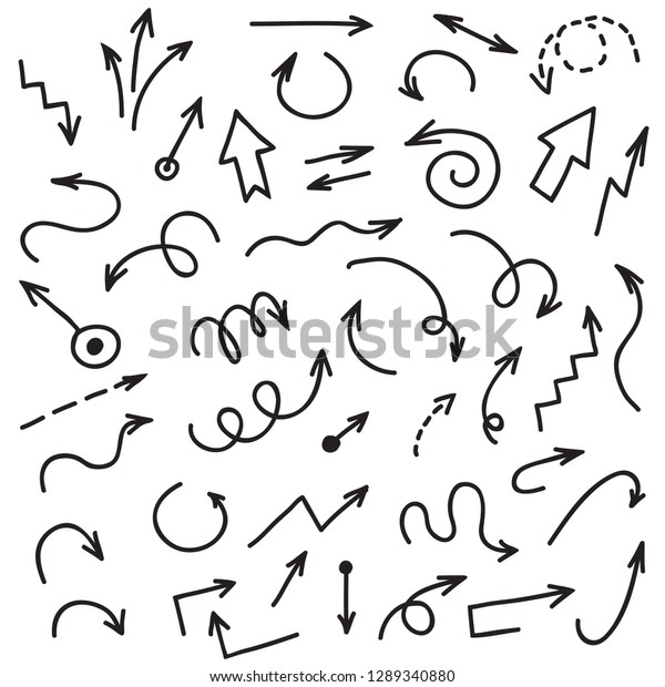 Hand Drawn Arrows Scribble Helix Arrow Stock Vector (Royalty Free ...