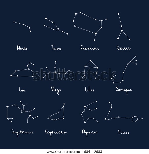 Hand Drawn Astrological Vector Illustration White Stock Vector (Royalty ...
