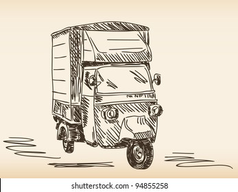 302 Auto rickshaw sketch Images, Stock Photos & Vectors | Shutterstock