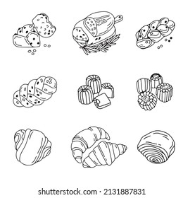Hand Drawn Bakery Logo Doodles Elements Stock Vector (Royalty Free) 2131887831 | Shutterstock