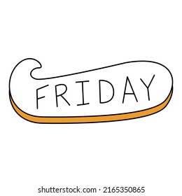 Hand Drawn Bannerlabel Notebook Fridaydoodle Speech Stock Vector ...