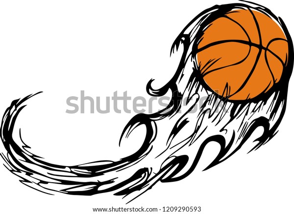 Hand Drawn Basketball Vector Stock Vector (Royalty Free) 1209290593