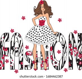 Hand Drawn Beautiful Cute Cartoon Fashion Stock Vector (Royalty Free ...