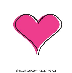 Hand Drawn Beautiful Heart Offset Stroke Stock Vector (Royalty Free ...