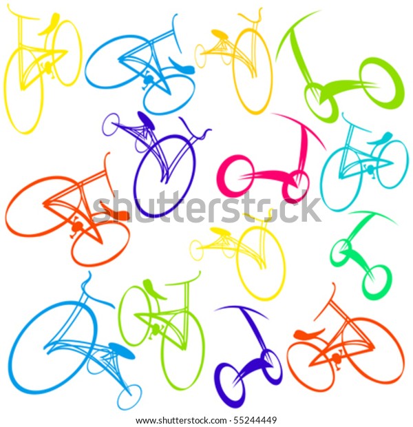 Hand Drawn Bicycle Doodles Stock Vector (Royalty Free) 55244449