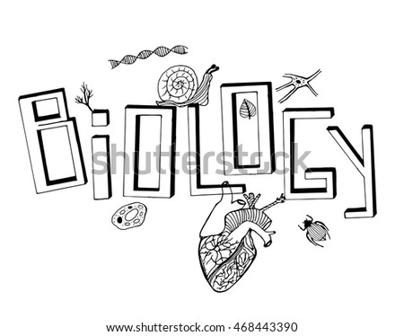 Hand Drawn Biology Pattern Unique Lettering Stock Vector (Royalty Free ...