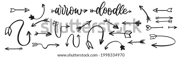 Hand Drawn Black Arrows Handwritten Arrows Stock Vector (Royalty Free ...