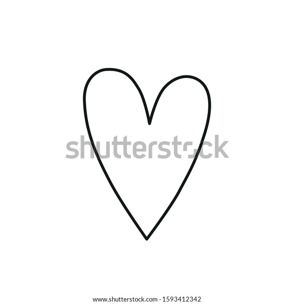 Hand Drawn Black Heart Isolated On Stock Vector (Royalty Free ...