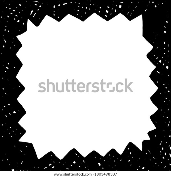 Hand Drawn Black White Jagged Border Stock Vector (Royalty Free ...