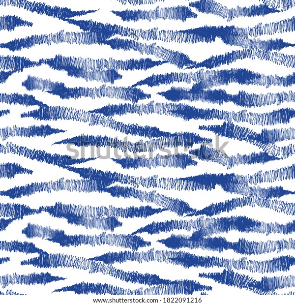 Hand Drawn Blue Abstract Lines Seamless Stock Vector (Royalty Free ...