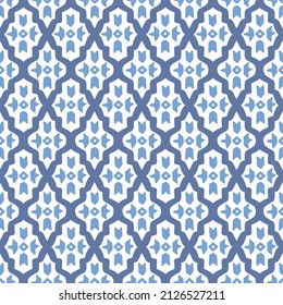 Hand Drawn Blue Arabic Seamless Pattern Stock Vector (Royalty Free ...
