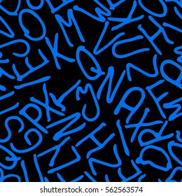 Blue Seamless Graffiti Pattern Wild Style Stock Vector (Royalty Free ...