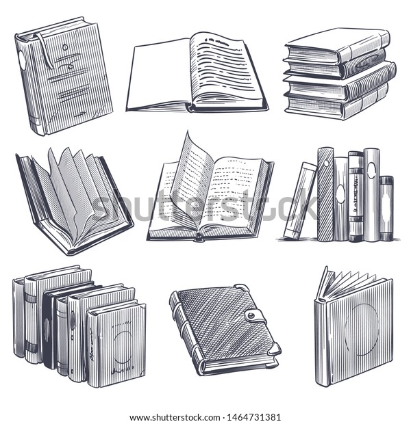 Hand Drawn Book Retro Sketch Engraving Stock Vector (Royalty Free ...