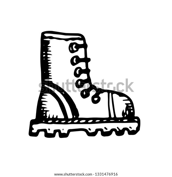 Hand Drawn Boot Doodle Sketch Style Stock Vector (Royalty Free ...