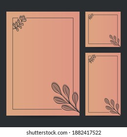 Hand Drawn Botanical Frame Border Background Stock Vector (Royalty Free ...