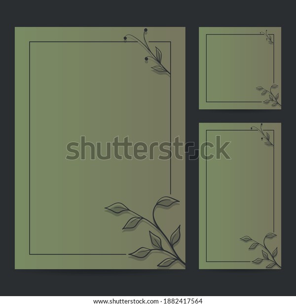 Hand Drawn Botanical Frame Border Background Stock Vector (Royalty Free ...