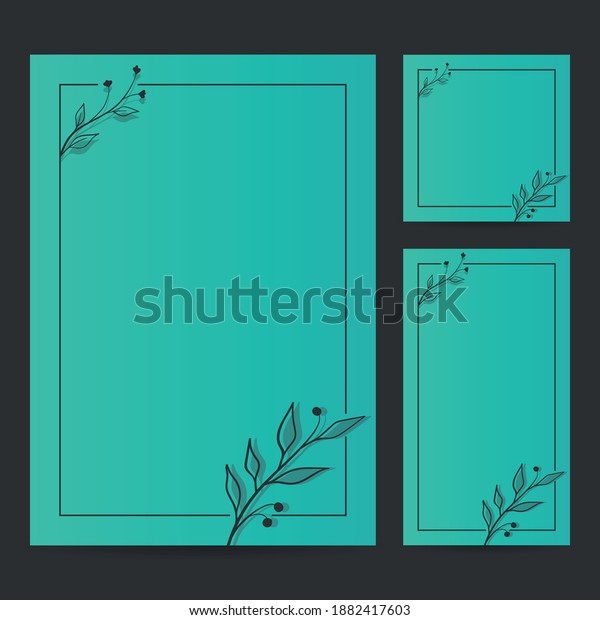 Hand Drawn Botanical Frame Border Background Stock Vector (Royalty Free ...