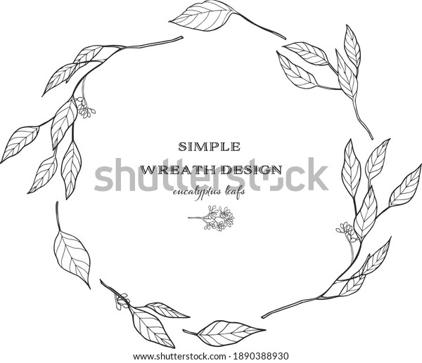 Hand Drawn Botanical Frame Minimal Design Stock Vector (Royalty Free ...