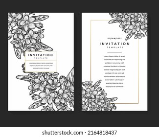 Hand Drawn Botanical Invitation Template Stock Vector (Royalty Free ...
