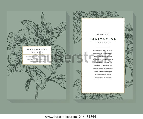 Hand Drawn Botanical Invitation Template Stock Vector (Royalty Free ...