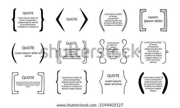 Hand Drawn Bracket Frame Brackets Box Stock Vector (Royalty Free ...