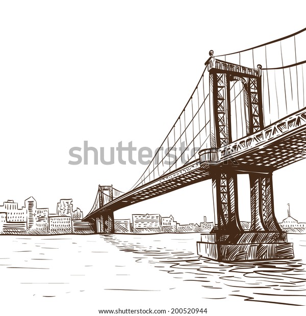 Hand Drawn Bridge Vector Illustration Stock Vector (Royalty Free) 200520944