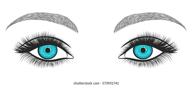Female Blue Eyes Isolated On White Stock Vector Royalty Free 383103694 Shutterstock