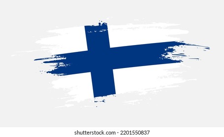 Hand Drawn Brush Stroke Flag Finland Stock Vector (Royalty Free ...