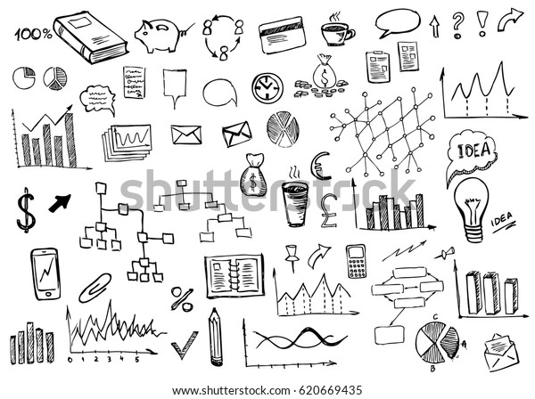Hand Drawn Business Symbols Stock Vector (Royalty Free) 620669435