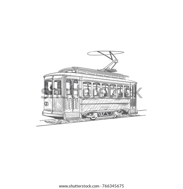 Hand Drawn Cable Car Stock Vector (Royalty Free) 766345675