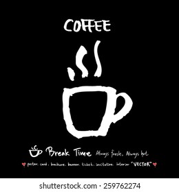 Hand Drawn Cafe Poster Illustration Vector Stock Vector (Royalty Free ...