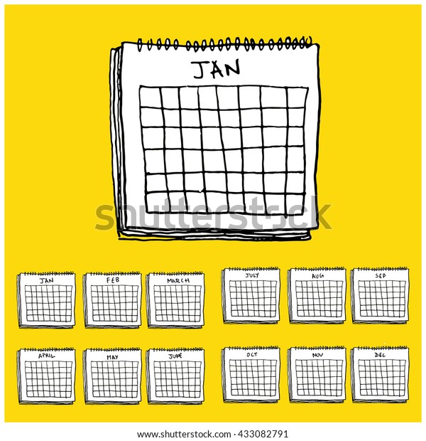 Hand Drawn Calendar Vector Illustration Stock Vector (Royalty Free ...