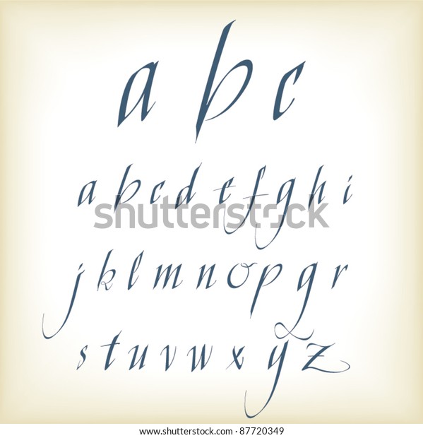 Hand Drawn Calligraphic Alphabet Vector Stock Vector (Royalty Free ...