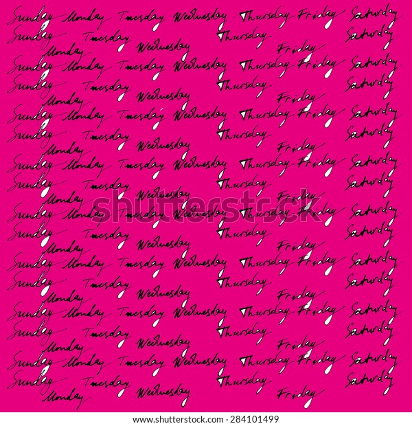 Hand Drawn Calligraphic Days Week Vector Stock Vector (Royalty Free ...